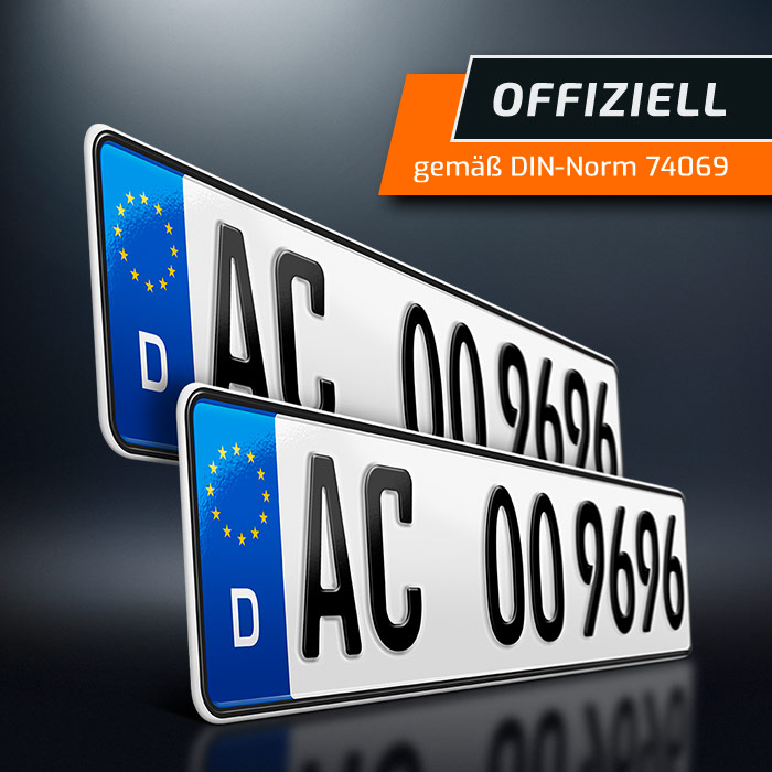 2 Kfz Kennzeichen | 520x110mm | Nummernschilder | Autokennzeichen | DHL ...