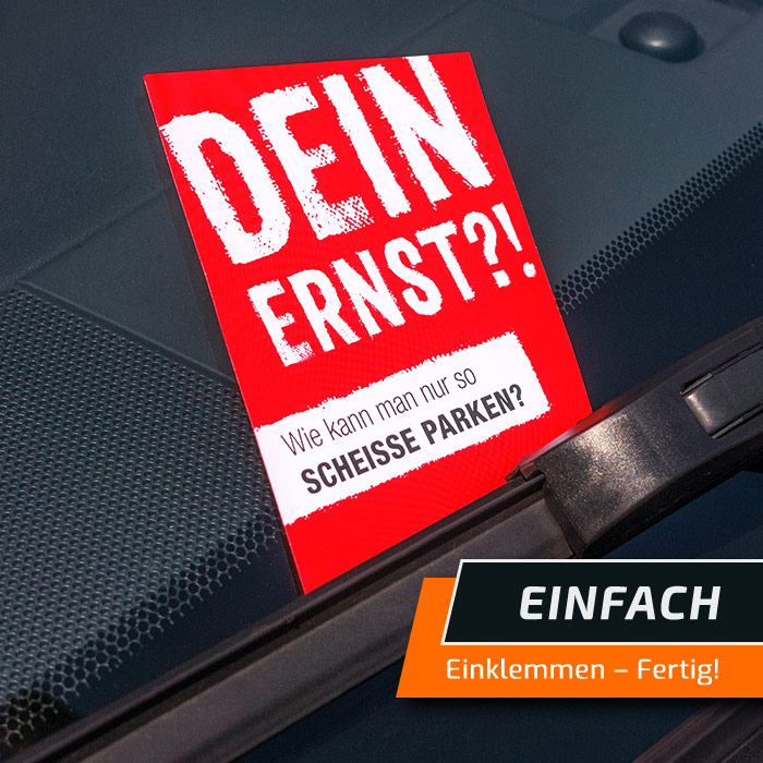 25 x Scheiße geparkt Hinweiszettel | Falschparker Strafe | für ...
